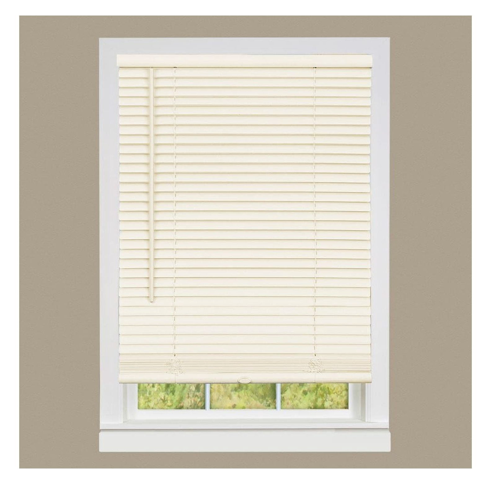 YOSITiuu 1" Vinyl Slats Room Darkening Cordless Window Blinds, 64L x ...