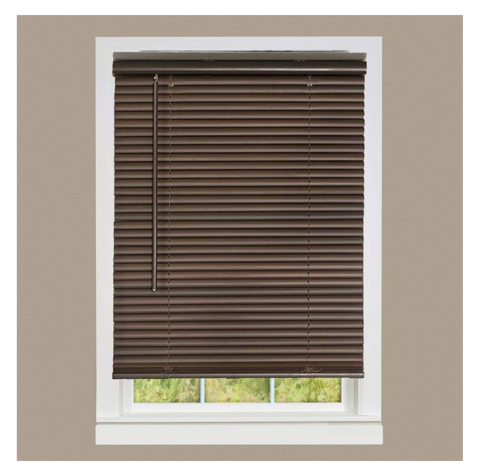 YOSITiuu 1" Vinyl Slats Room Darkening Cordless Window Blinds, 64L x ...