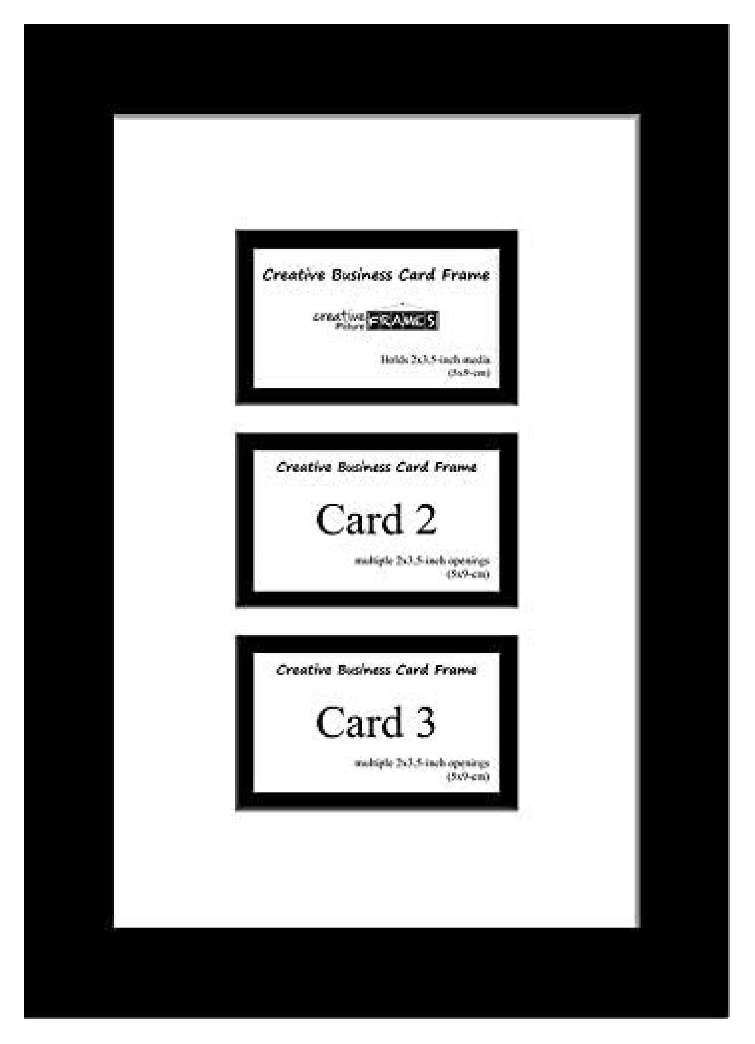 YOSITiuu 3-2" x 3.5" Triple Opening Black Business Card Frame with 8" x ...