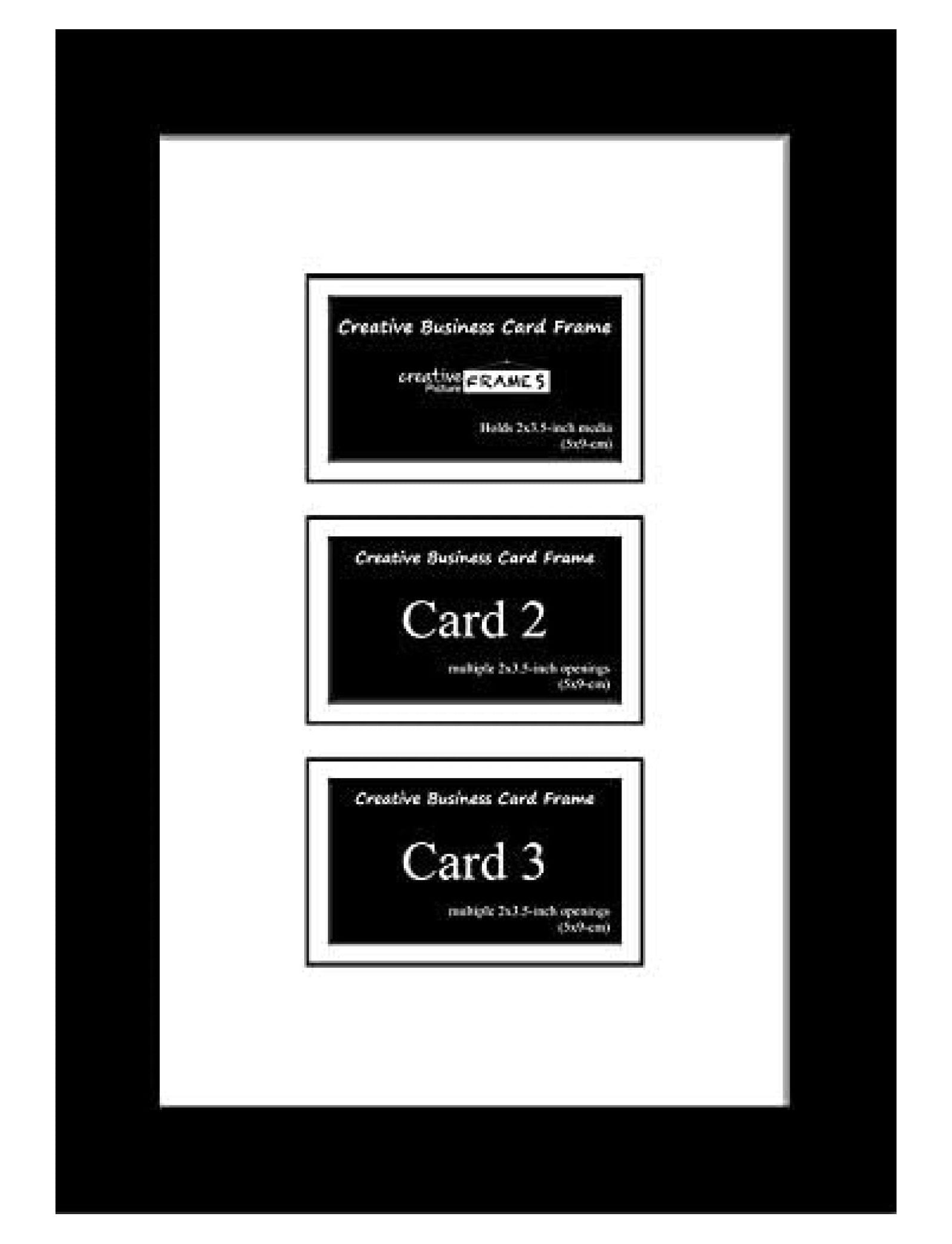 YOSITiuu 3-2" x 3.5" Triple Opening Black Business Card Frame with 8" x ...