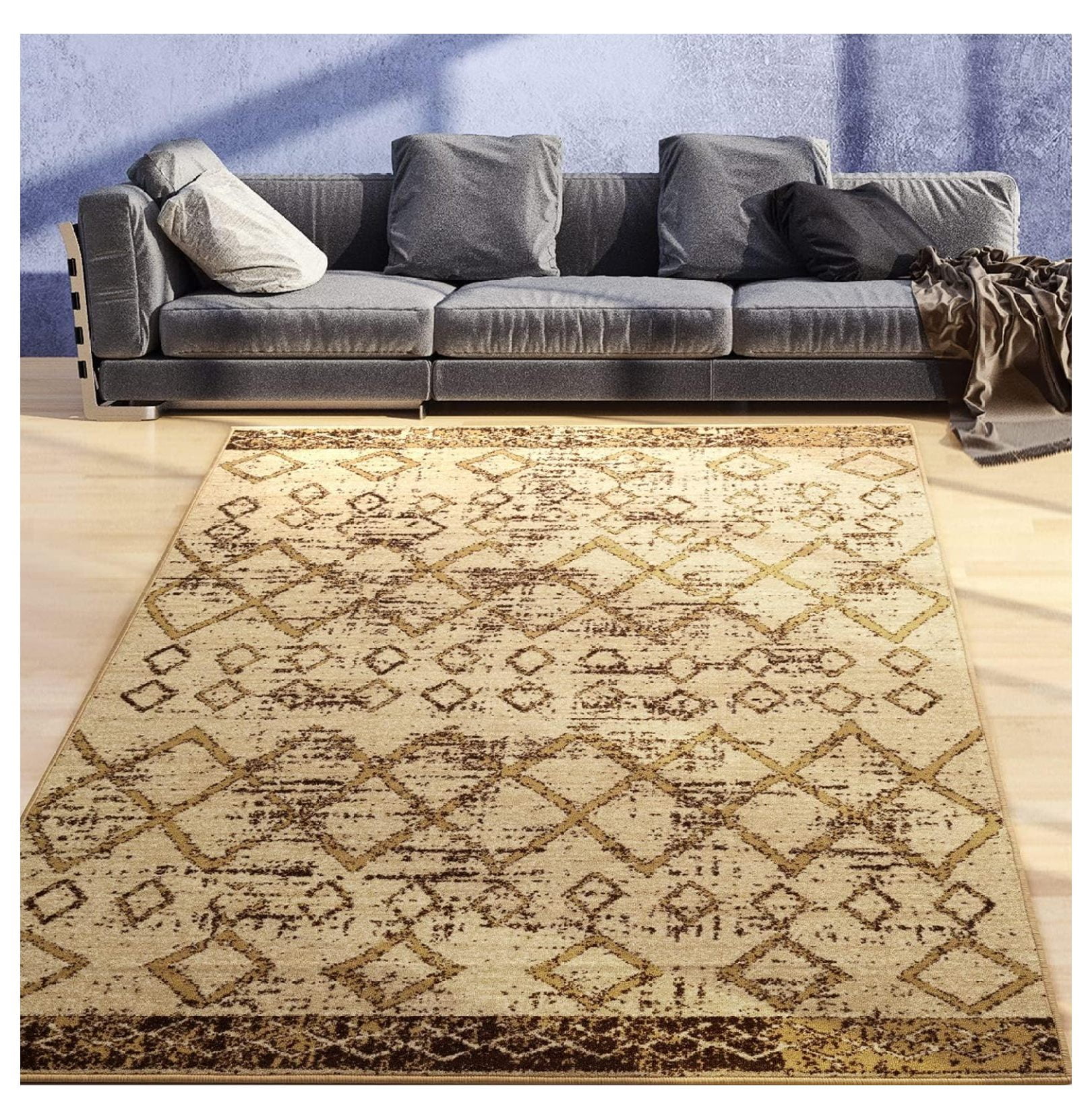 YOSITiuu Alfombras Non-Skid (Non-Slip) 3x5 Rubber Back Bohemian ...