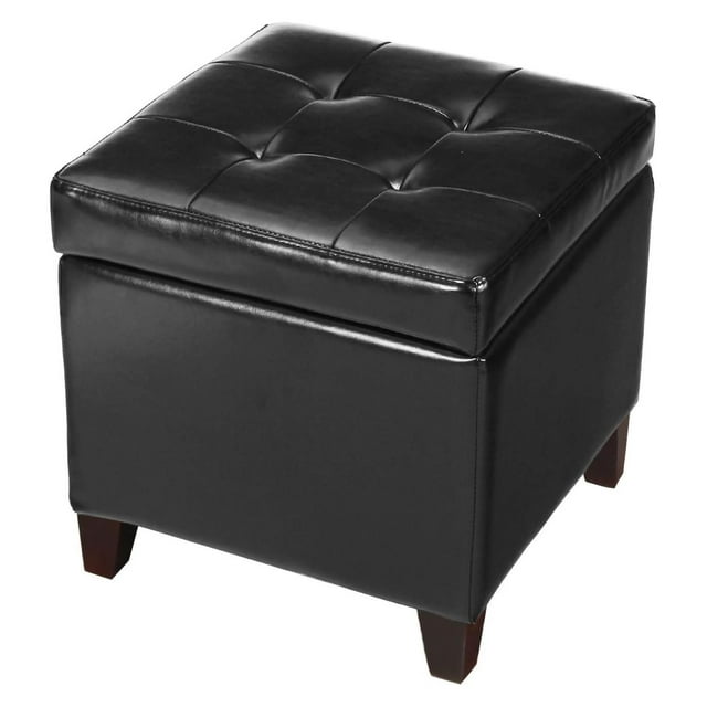 YOSITiuu Bonded Leather Square Tufted Cubic Cube Footstool, 18" Height ...