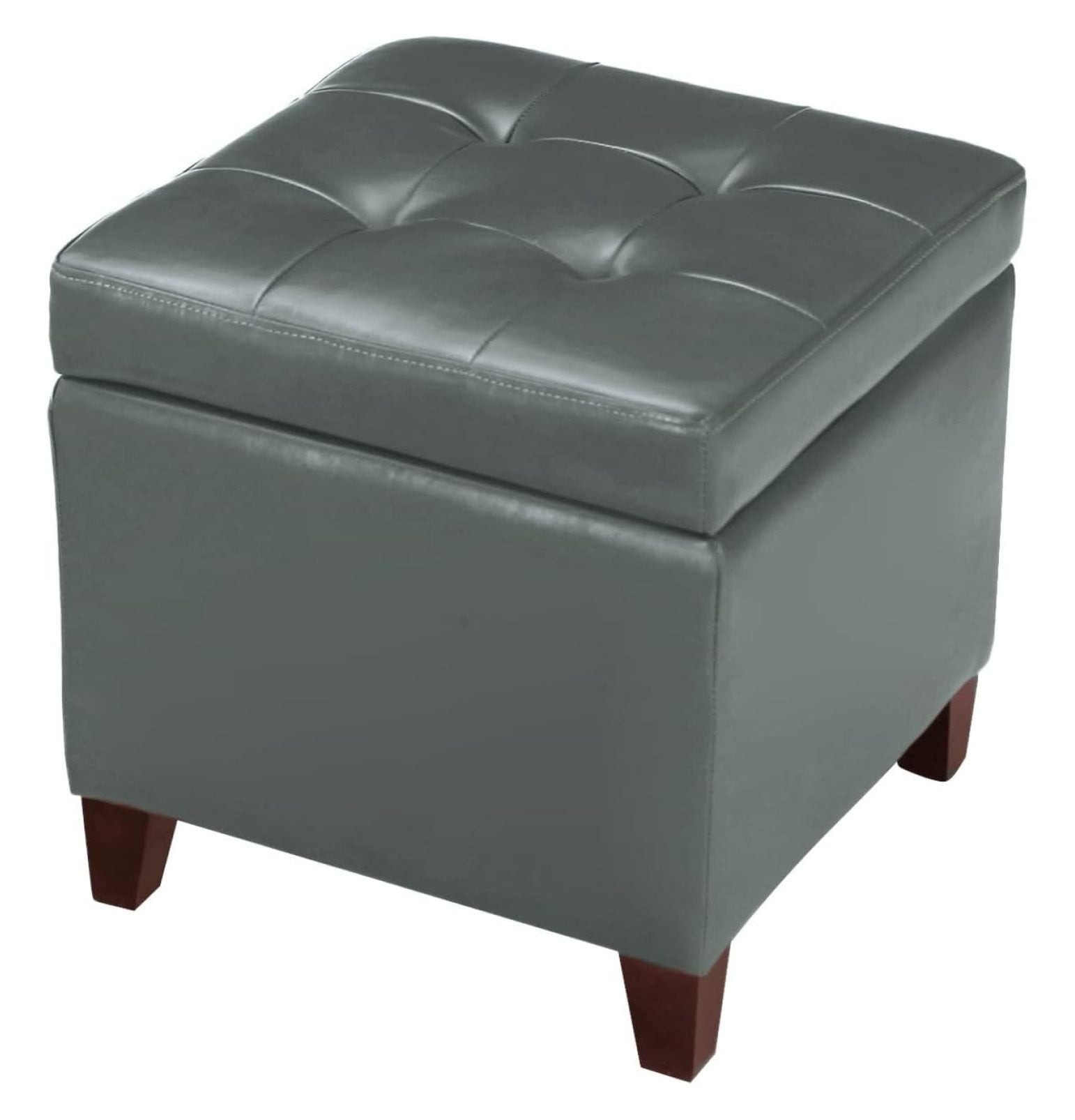 YOSITiuu Bonded Leather Square Tufted Cubic Cube Footstool, 18" Height ...