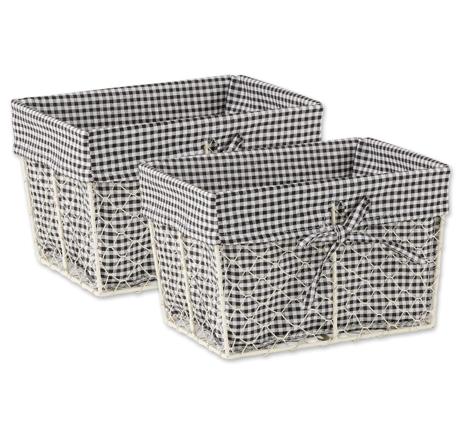 YOSITiuu Farmhouse Chicken Wire Storage Baskets with Liner, Medium ...