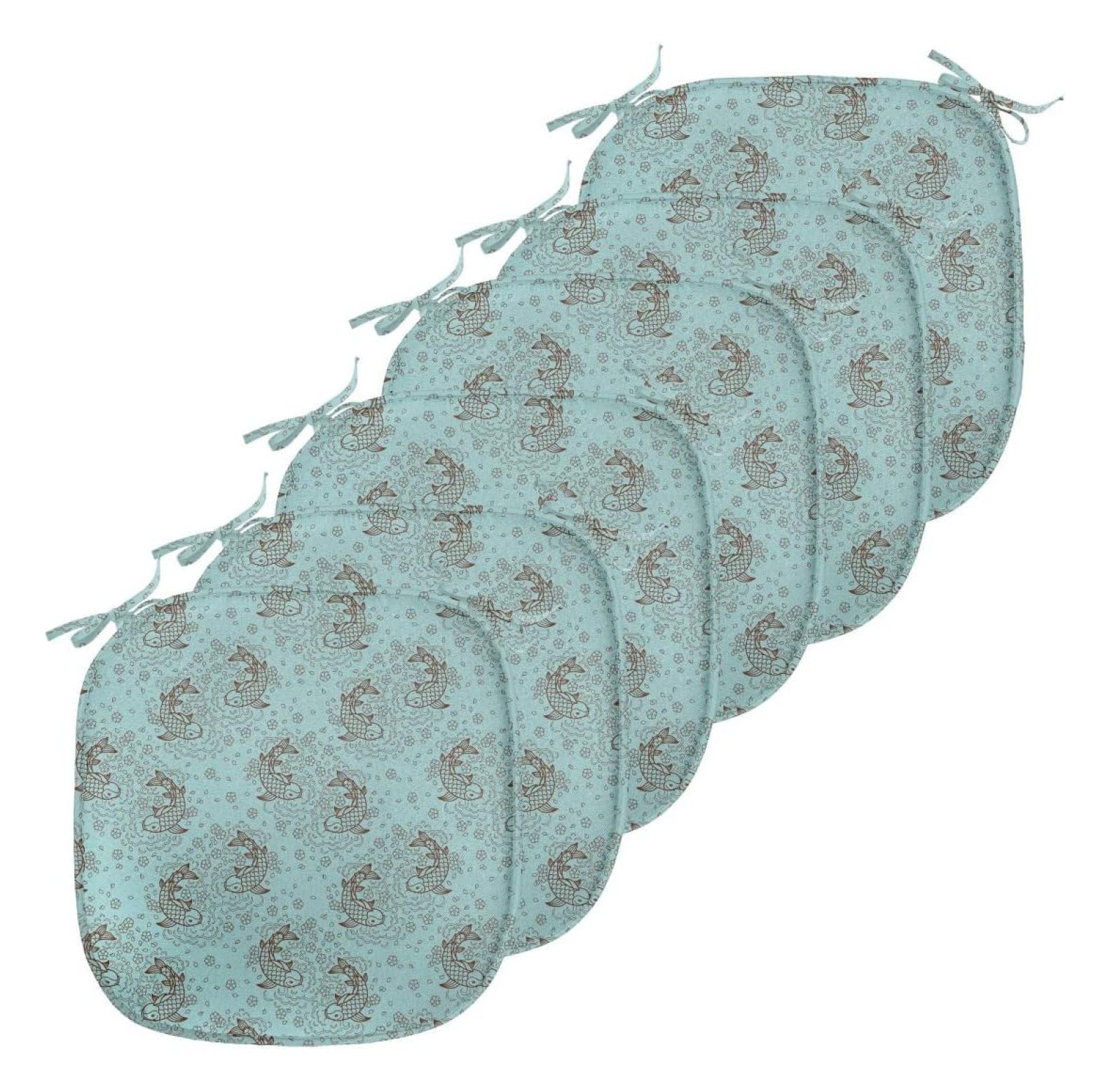 YOSITiuu Fish Chair Seating Cushion Set of 6, Hand Drawn Sea Animals ...