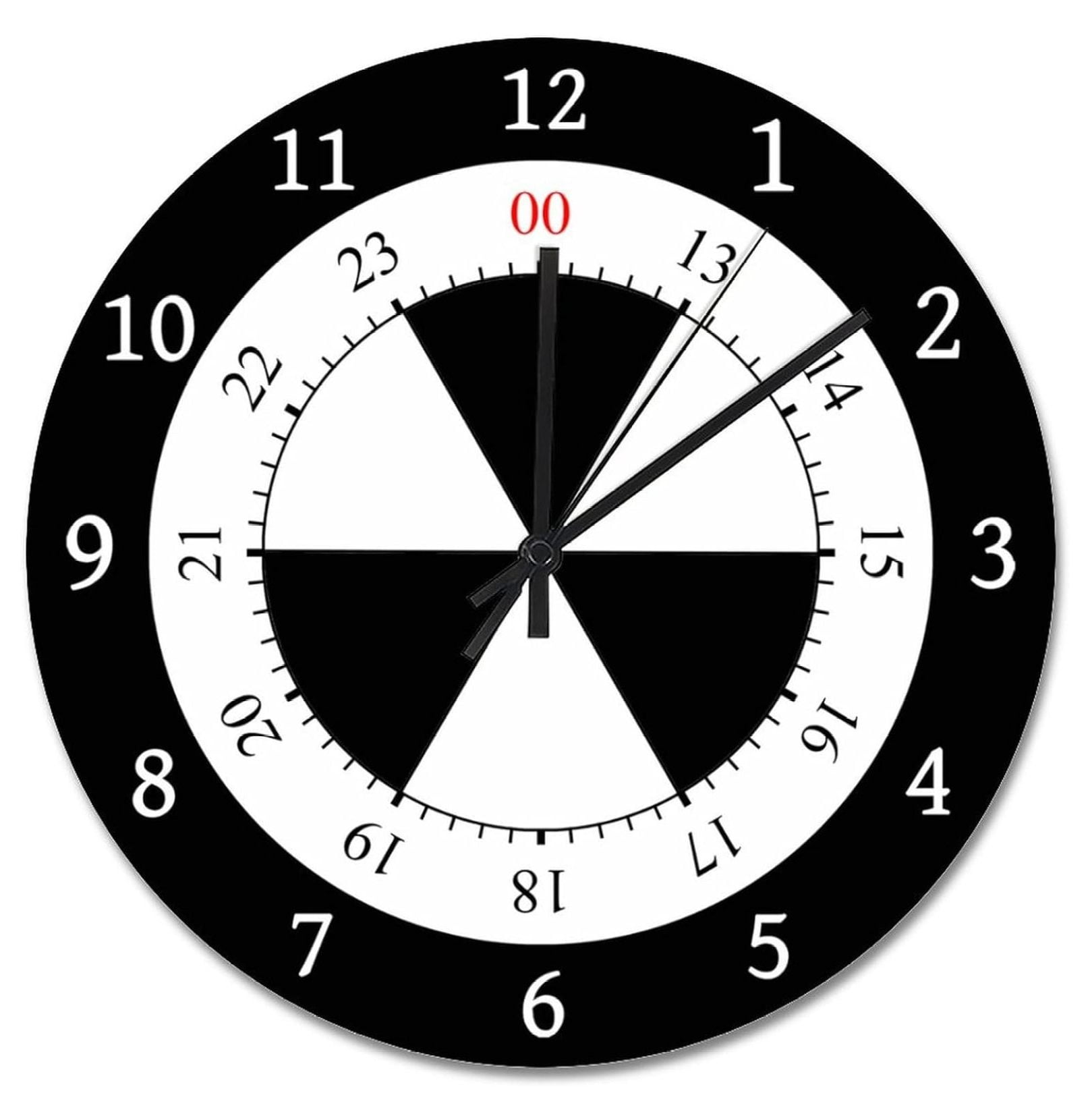 YOSITiuu Military Time 15 Hour Format Wall Clock Wooden Wall Clocks ...