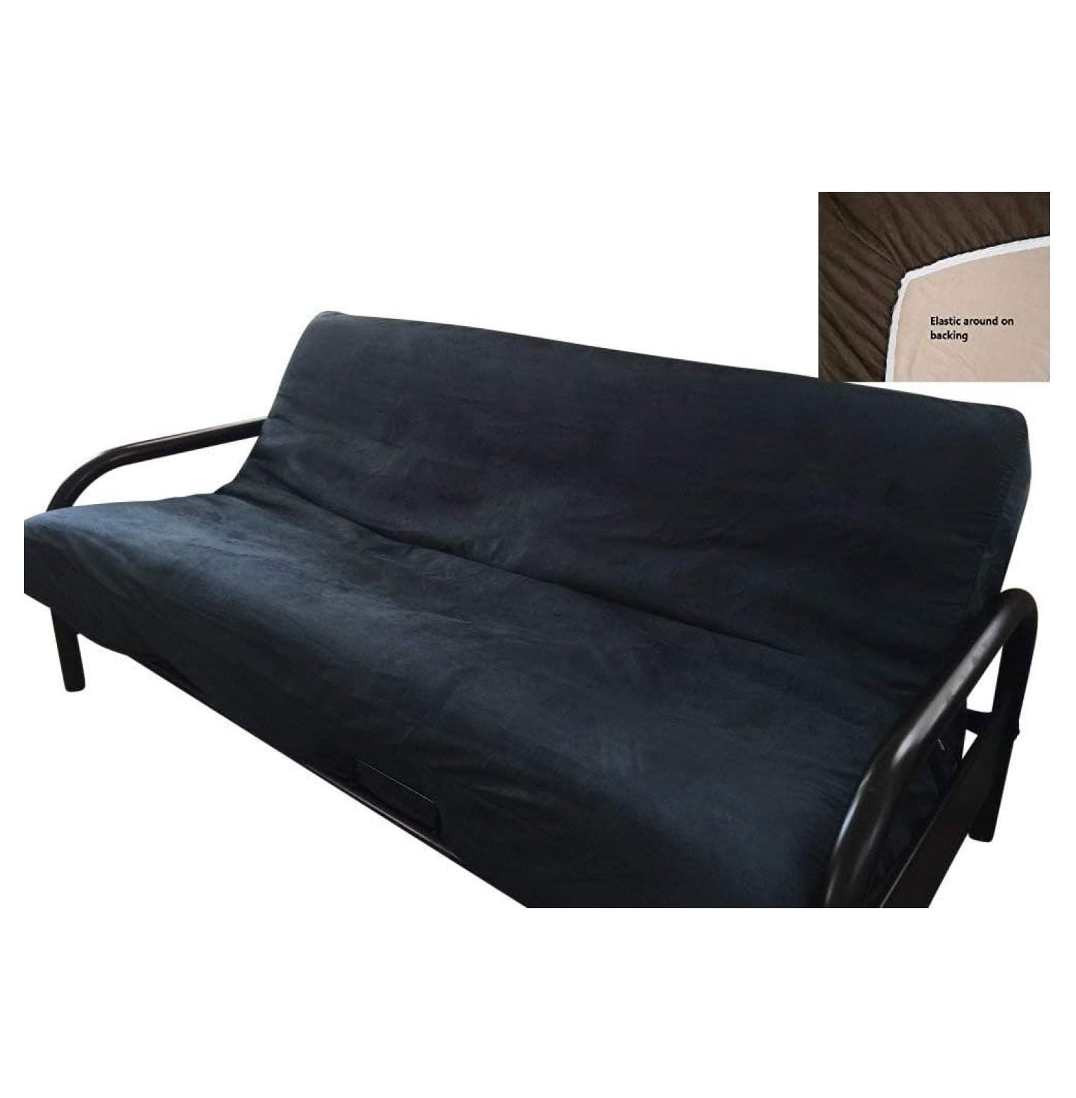 YOSITiuu Navy Blue Easy Fit Fitted Futon Cover | Bonded Micro-Suede ...