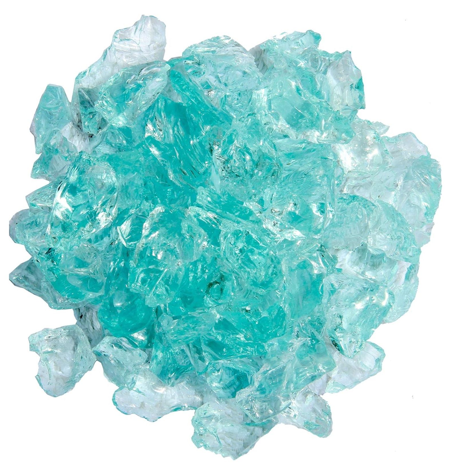 YOSITiuu RGLASS-2-AQ Fire Glass, 20 lb, Aqua - Walmart.com