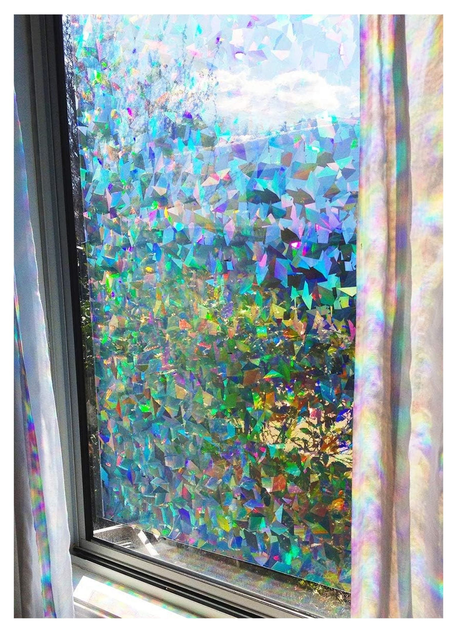 YOSITiuu- Rainbow Suncatcher Window Film, Crystal Patterned Window ...