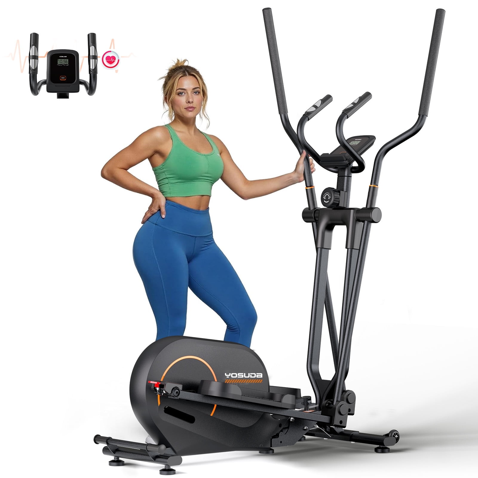 YOSUDA Foldable Elliptical Machines, 16 Resistance Levels Magnetic ...