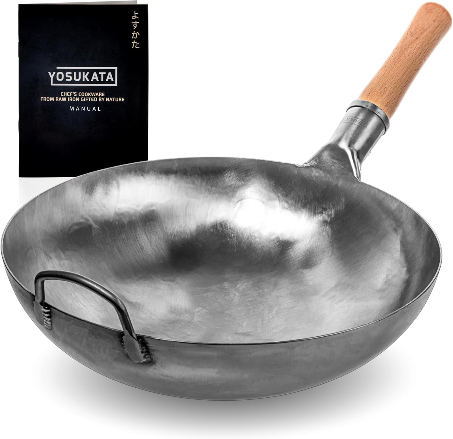 YOSUKATA 14” Round Bottom Carbon Steel Woks and Stir Fry Pans ...