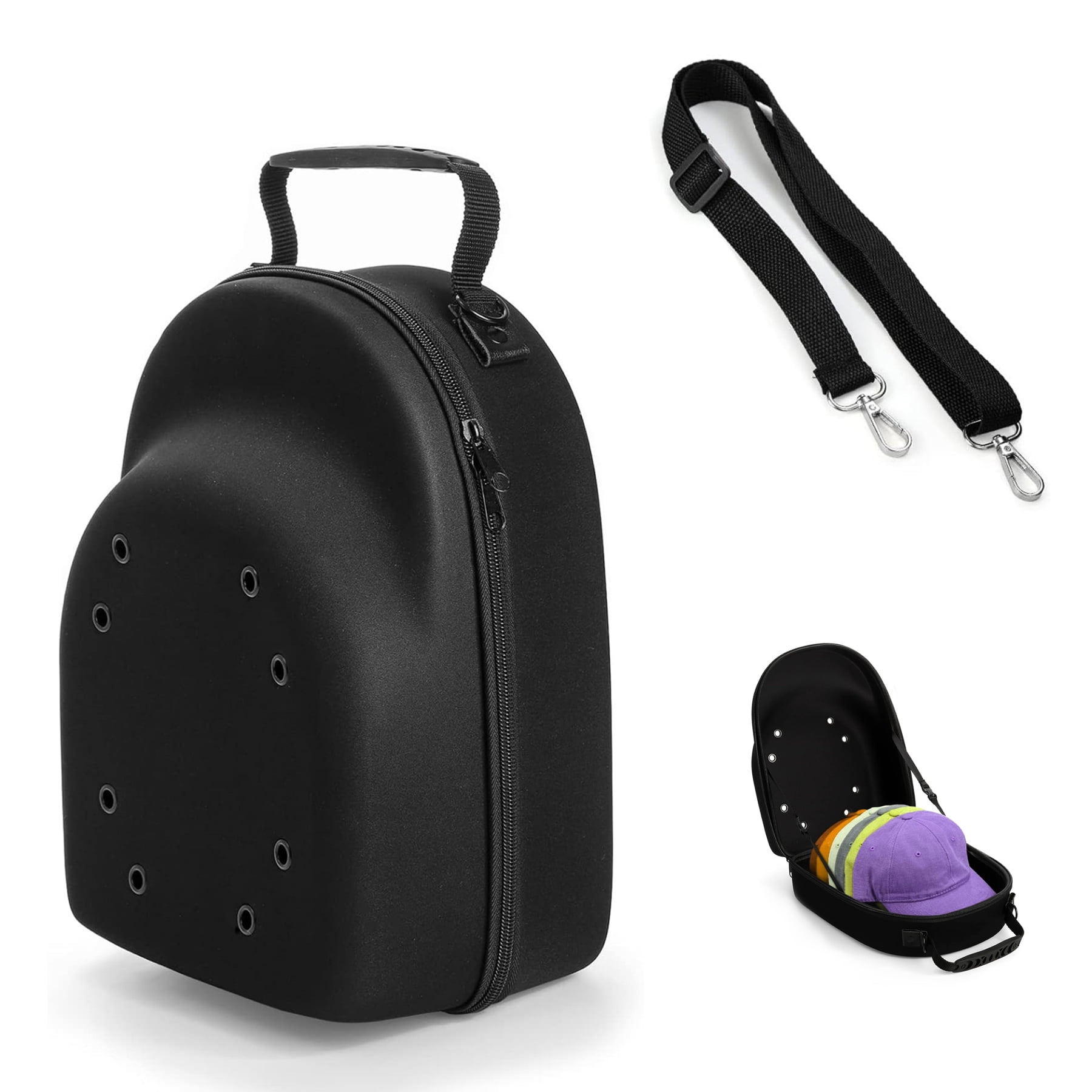 YOSUOPOC Hard Shell Hat Case & Organizer, Holds 6 Baseball Caps, Travel ...