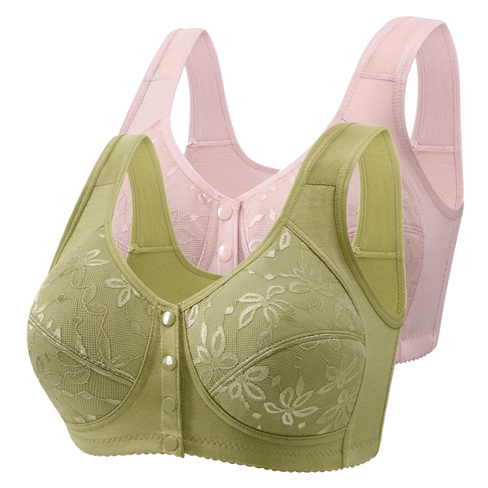 YOTAMI 2-Pack Bras for Women Front Closure Plus Size Push Up Everyday ...