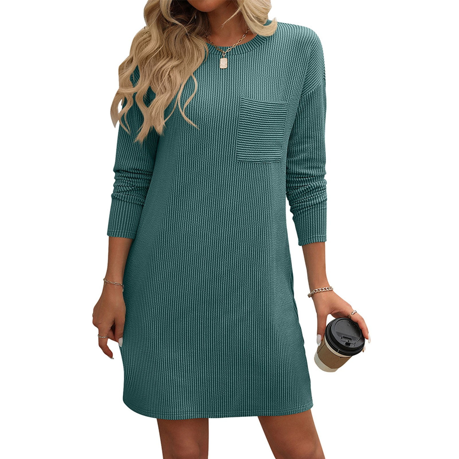 YOTAMI Green Fall Winter Dresses for Women 2024 Trendy - Long Sleeve ...