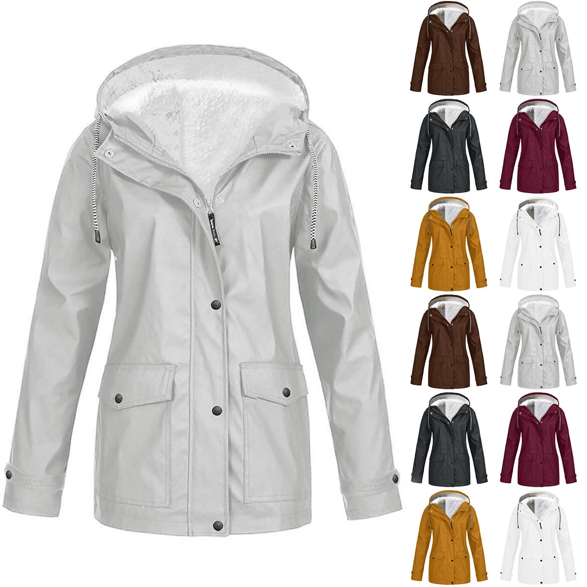 Yotami Winter Coats for Women Plus Size Fleece Lined Hooded Coat for ...
