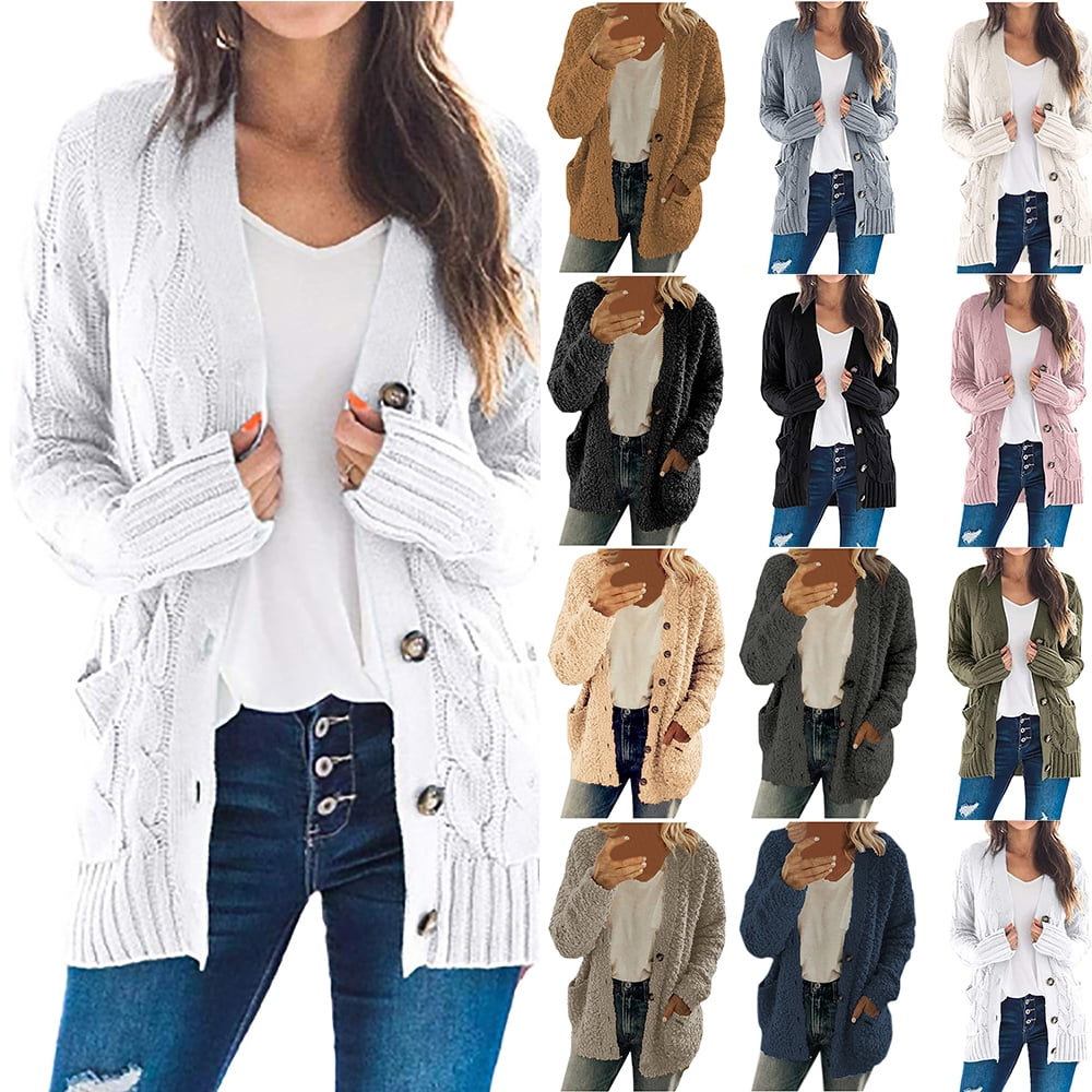 YOTAMI Women's Knit Cardigan Sweaters 2023 Winter Oversized Long Sleeve ...