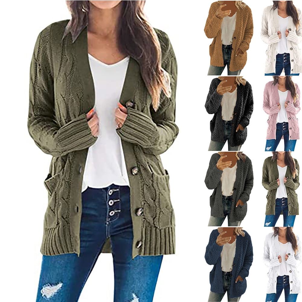 YOTAMI Women's Knit Sweater Cardigans 2025 Winter Oversized Cardigan ...