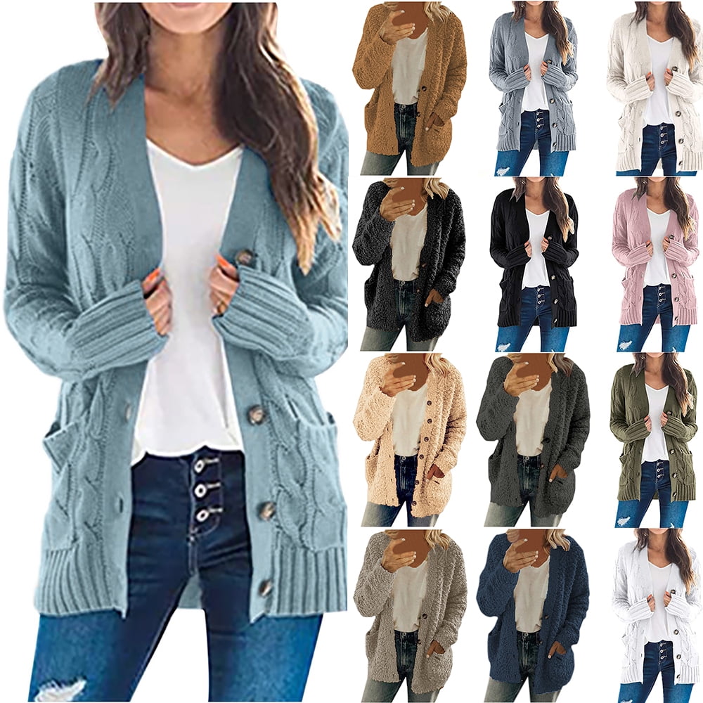 YOTAMI Women's Knit Cardigan Sweaters 2023 Winter Oversized Long Sleeve ...