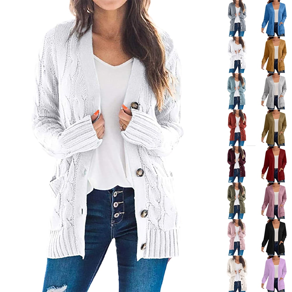 YOTAMI Women's Sweaters Cardigans with Pockets Knit Oversized Cardigan ...