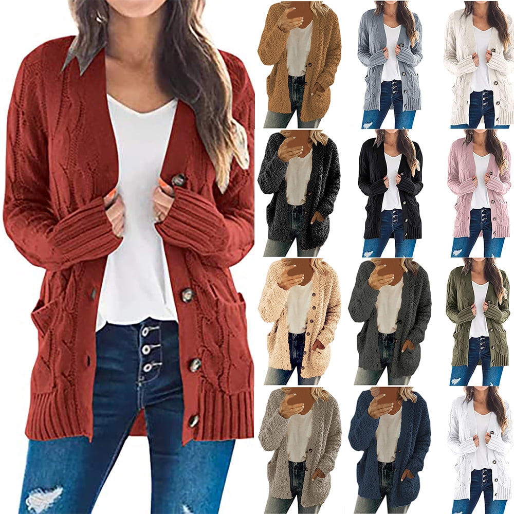 YOTAMI Women's Knit Cardigan Sweaters 2023 Winter Oversized Long Sleeve ...