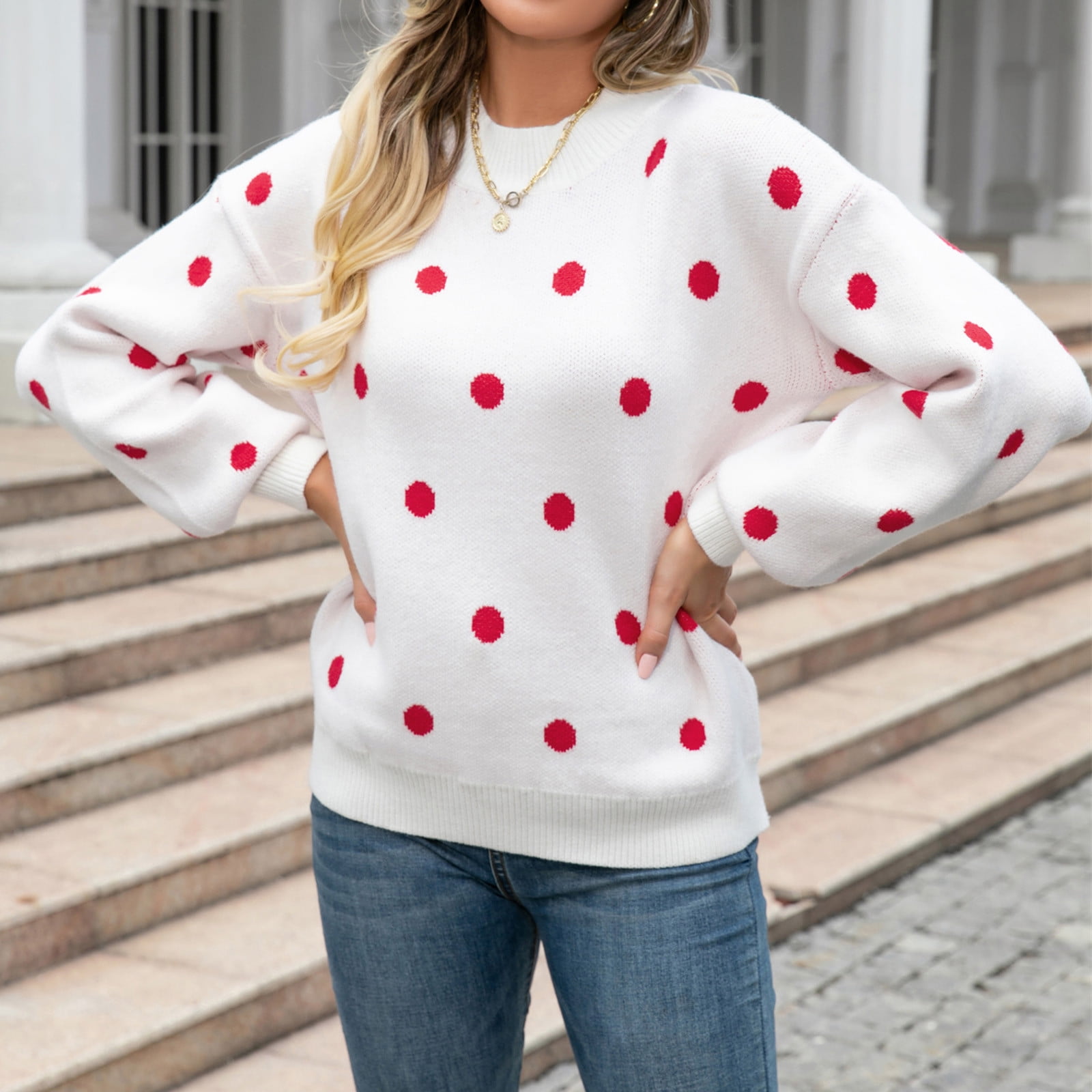 YOTAMI Womens Knitted Sweaters Winter Trendy - Round Neck Lightweight ...
