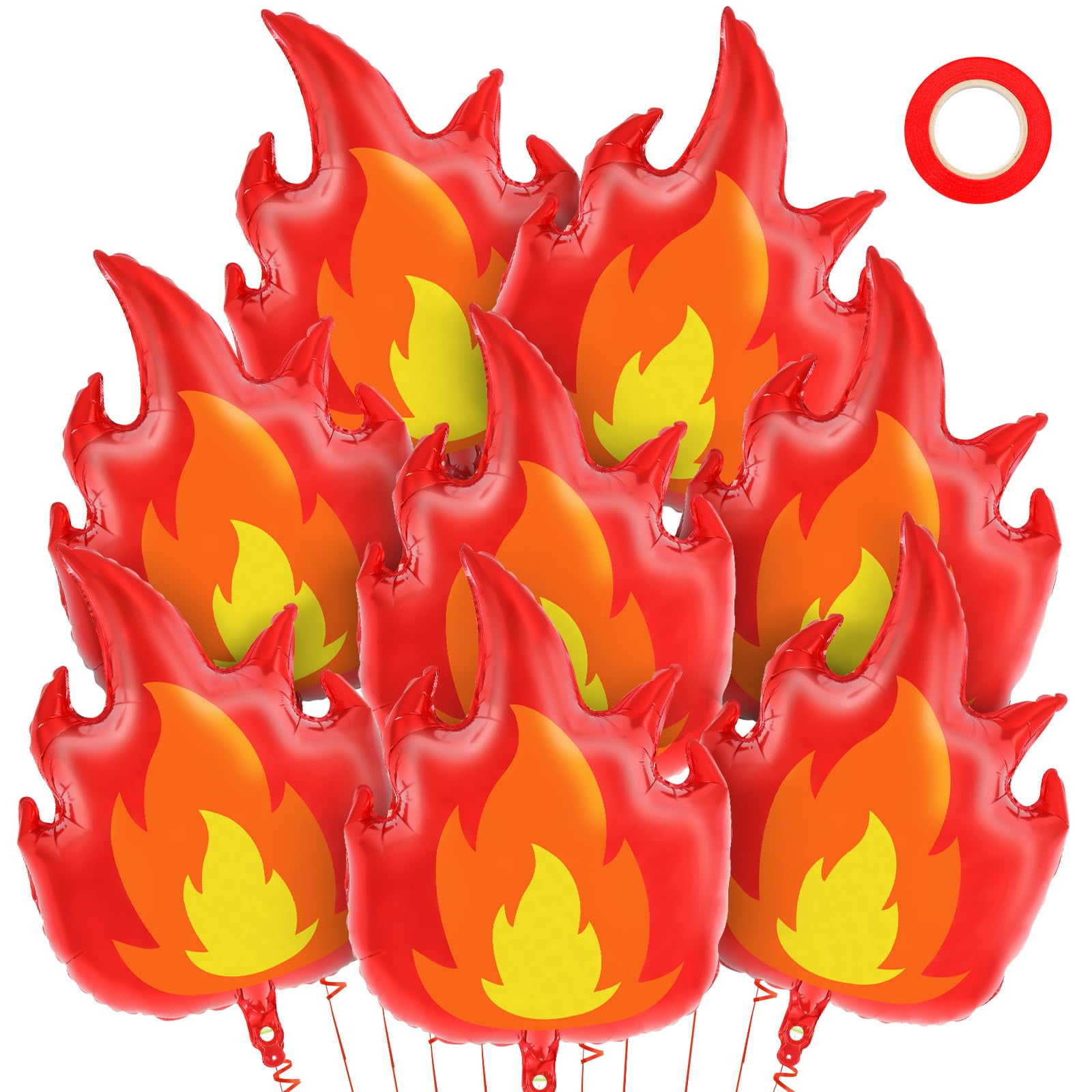 YOTHORN 8 Pcs Fire SSF20 Balloons, 28 Inch Balloons Aluminum Foil Fire ...