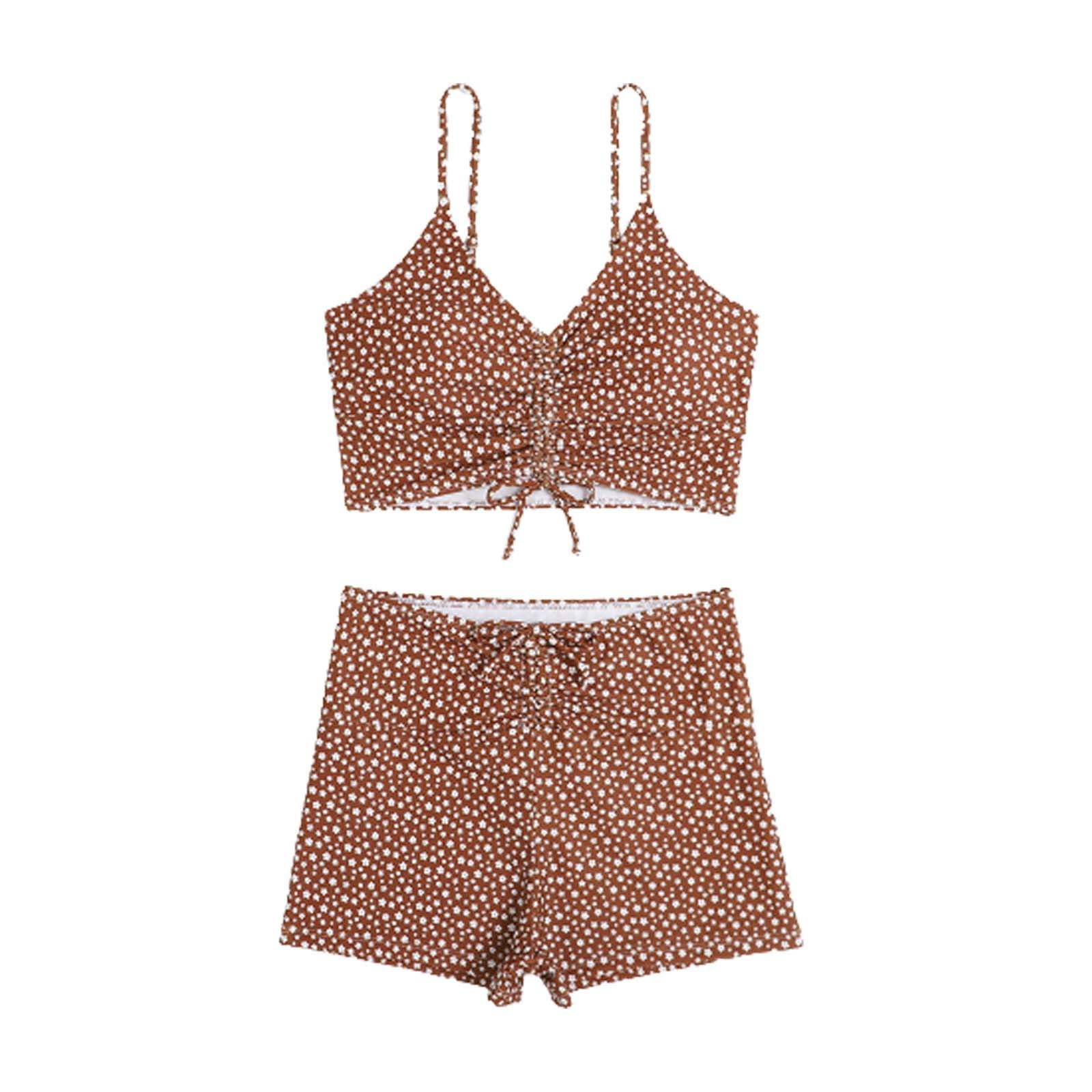 YOTMKGDO Bathing Suit For Women, Ladies Summer Casual Two Piece Retro ...