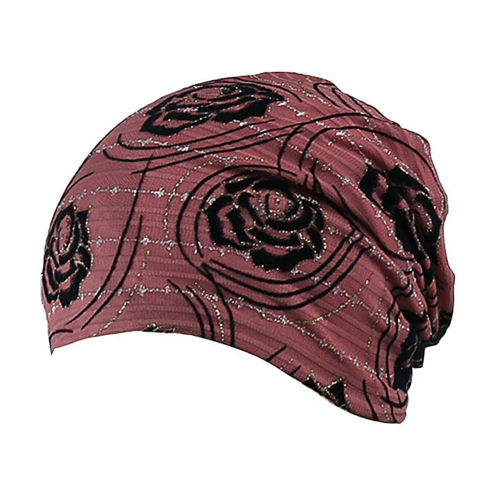 YOTMKGDO Beanie, Knitting Women Wrap Hair Rose Lace Hat Head Turban Stretch Scarf Loss Baseball ...