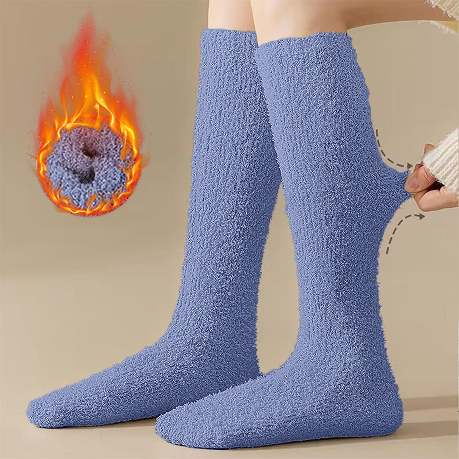 YOTMKGDO Fuzzy Socks for Women, Women Fluffy Winter Socks Warm Knee ...