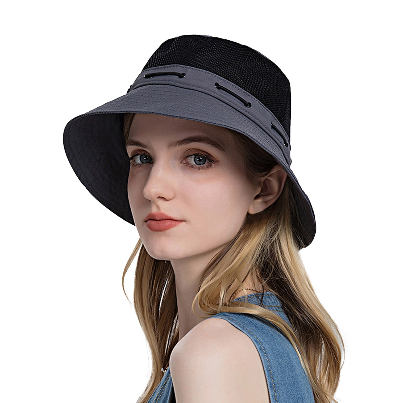 YOTMKGDO Mens Hats, Bucket Hat Women Sun Hat Wide Brim Beach Hat Adjustable Summer Hats, Dark ...