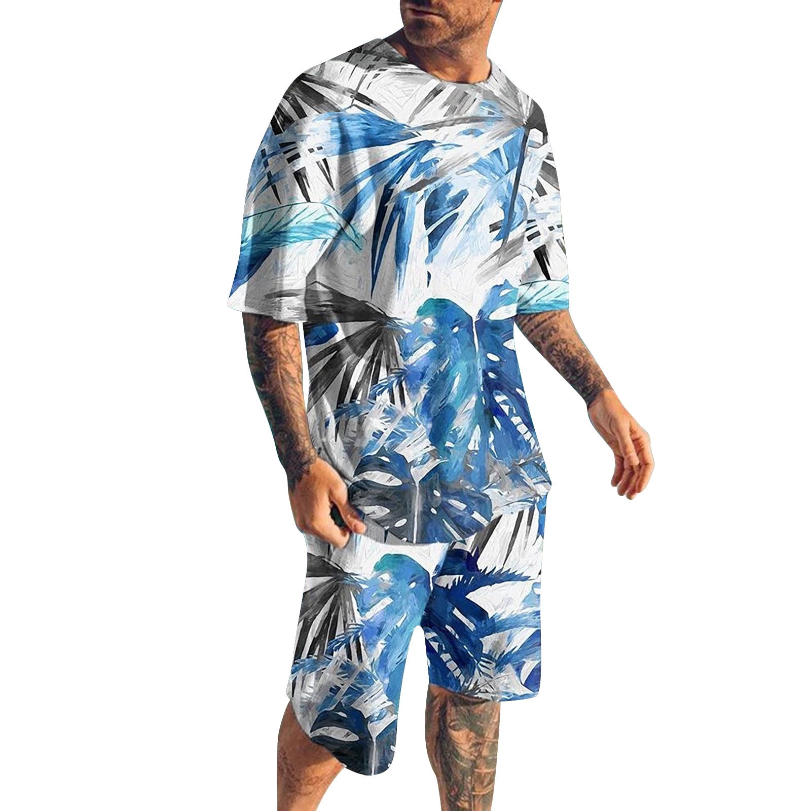 Yotmkgdo Mens Shirts Graphic Tee Mens 3d Short Sleeve Suit Shorts