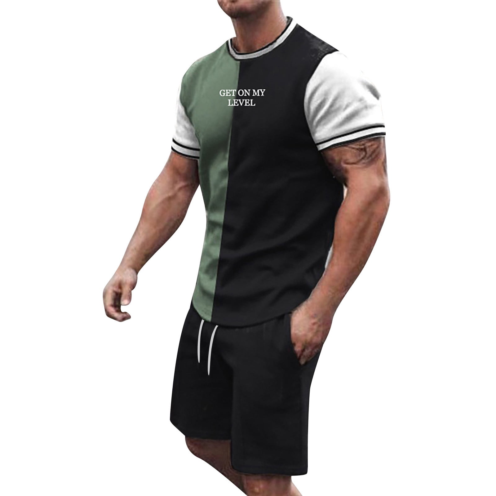 Yotmkgdo Mens Shirts Mens Shorts Mens 3d Short Sleeve Suit Shorts