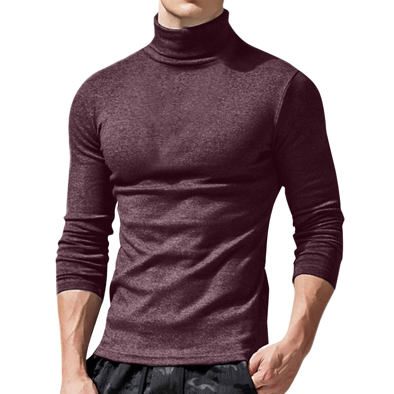 Yotmkgdo Mens T Shirts High Neck T Shirts For Men Male Autumn And