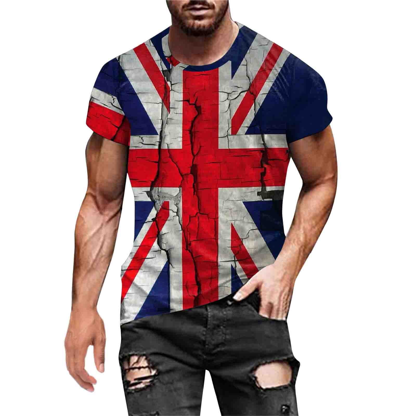 Yotmkgdo Mens T Shirts Mens Summer Independence Day Fashion 3d Digital