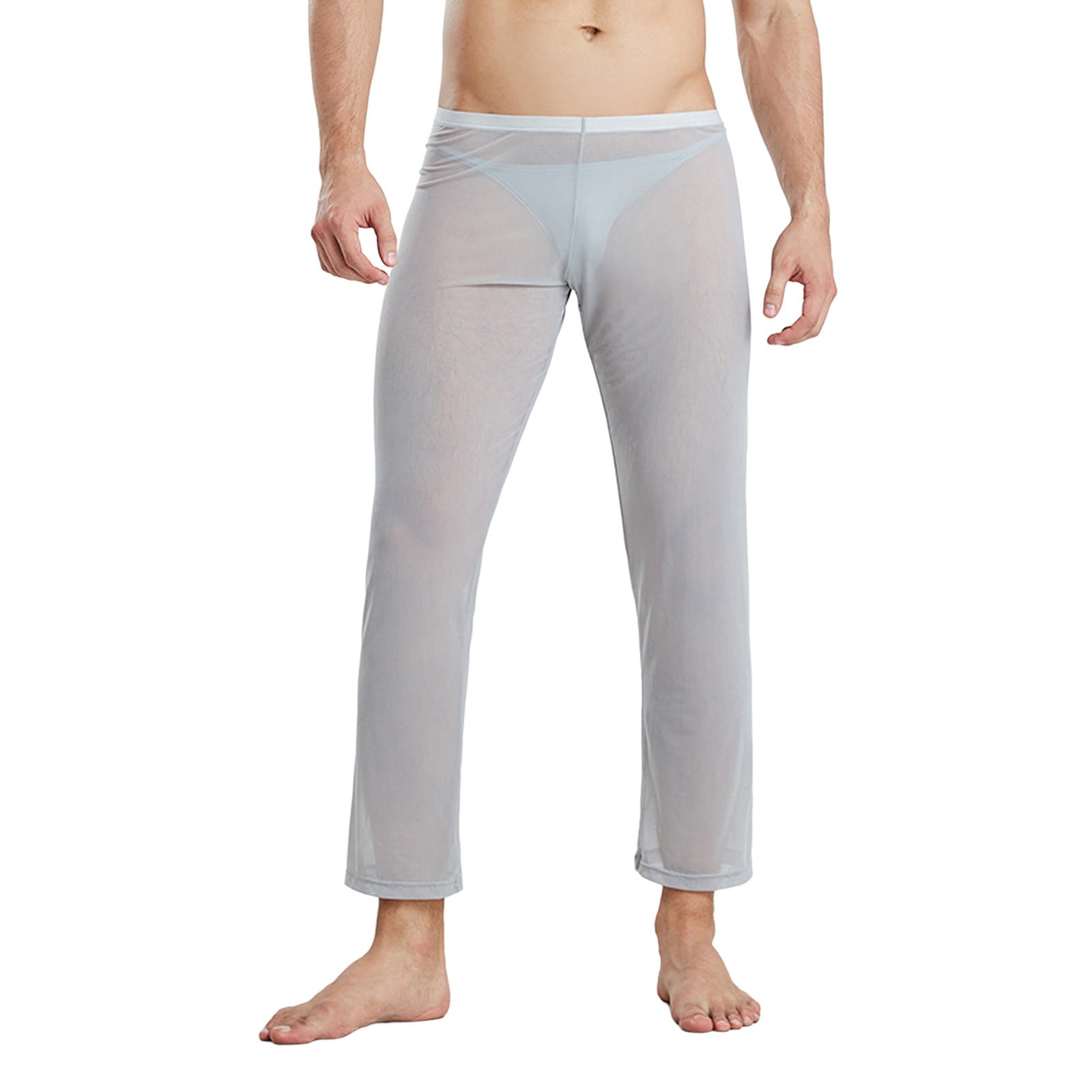 YOTMKGDO Sheer Top Net Yarn Mens Pants Thin Pajamas Loose Yoga Pants Translucent Pants Men ...