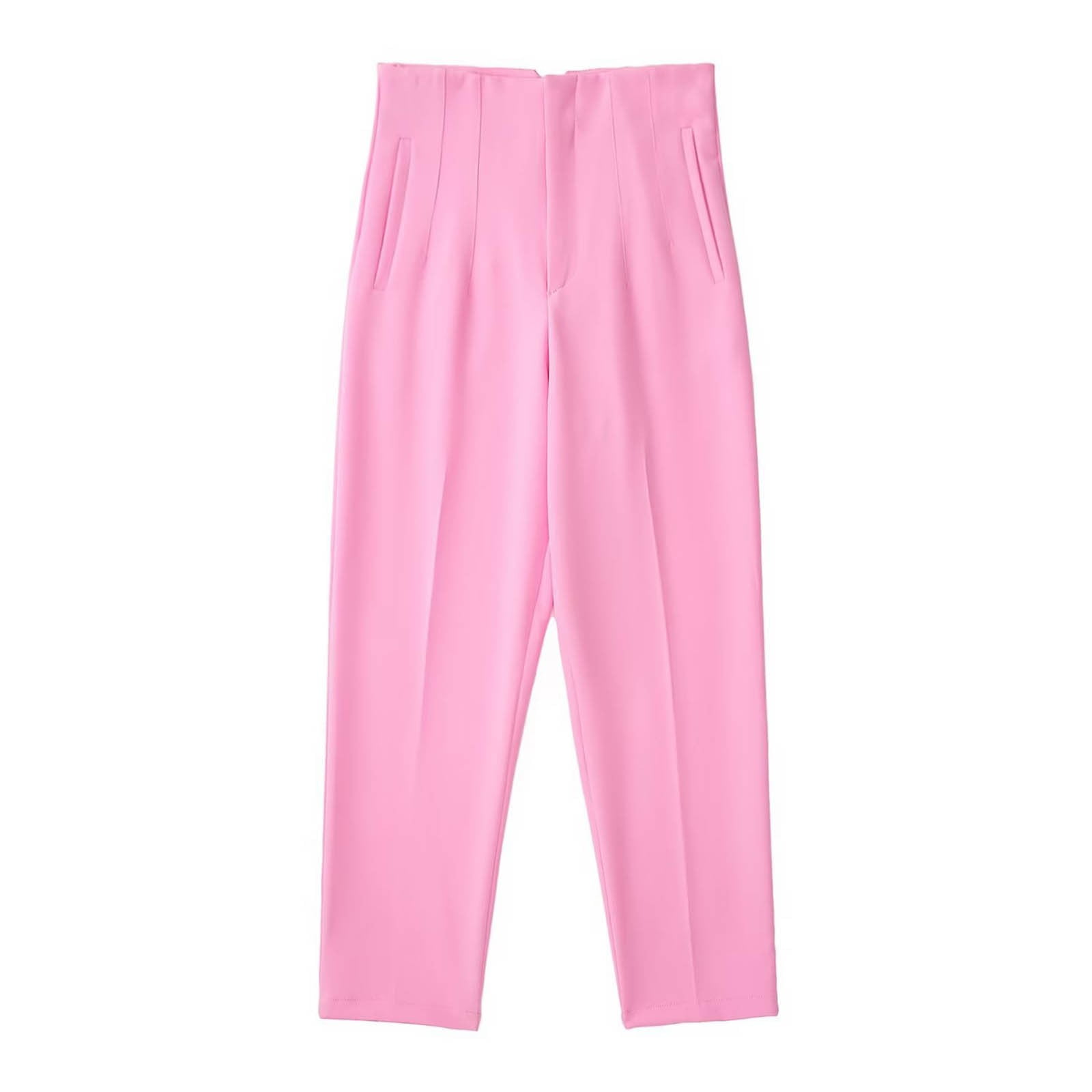 YOTMKGDO Slacks for Women's Solid Color High Waisted Straight Leg Pants ...