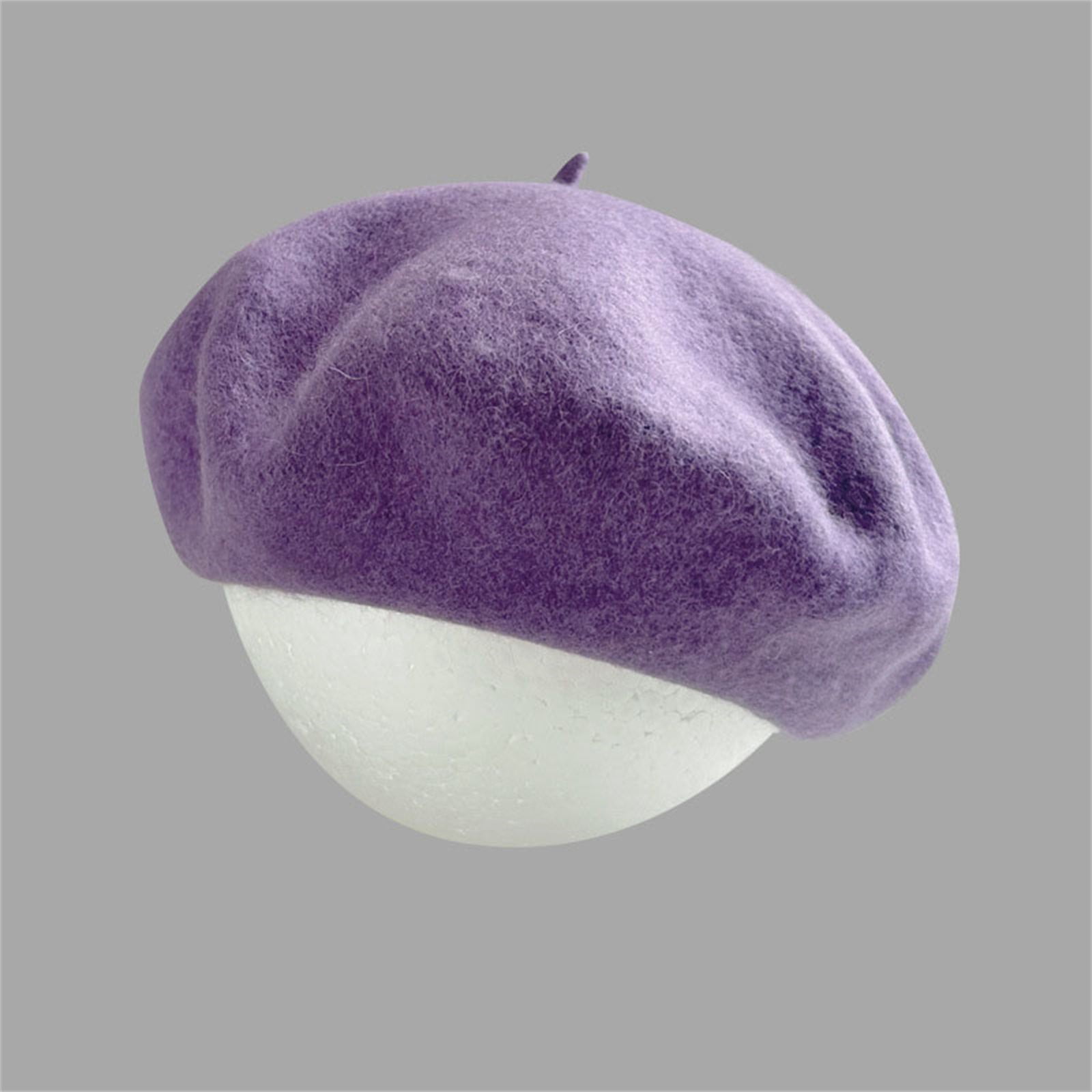 YOTMKGDO bonnet femme hiver Woman Beret Hat French Style Comfort Wool ...