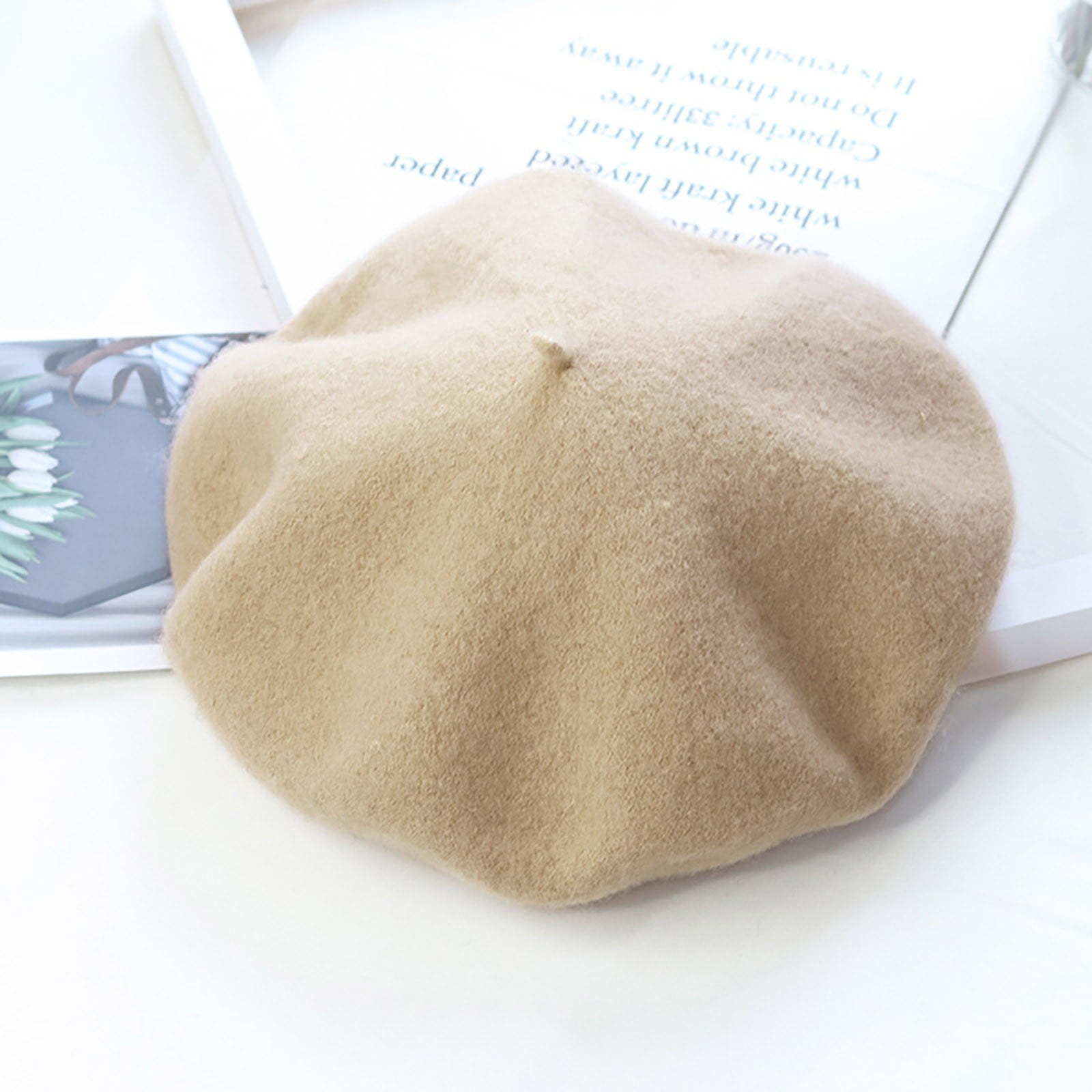 YOTMKGDO bonnet femme hiver Women's Berets Hat Solid Color Casual ...