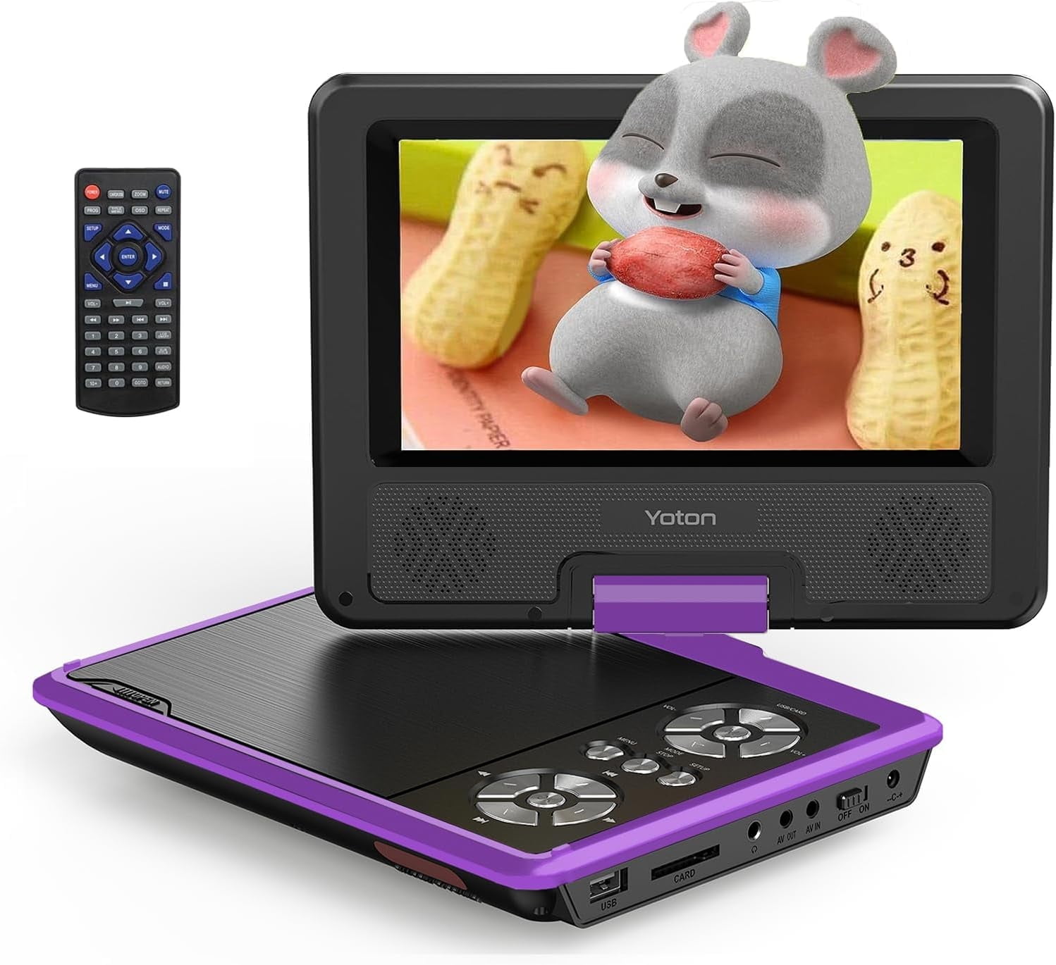 YOTON 9.5" Portable DVD Player w/ 7.5" HD Swivel Screen, 4-6H Battery ...