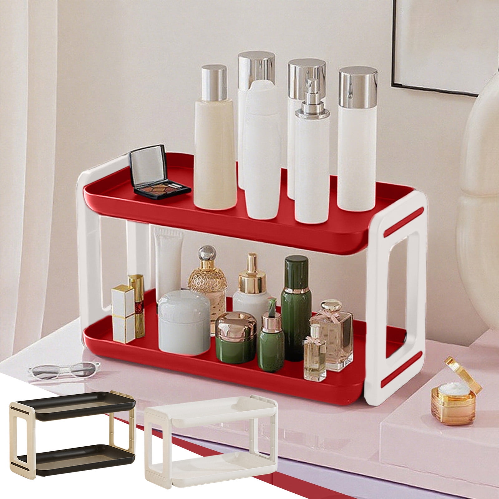 YOTQUSKI 2-Tier Counter Organizer, Kitchen Spice Racks, Bathroom ...