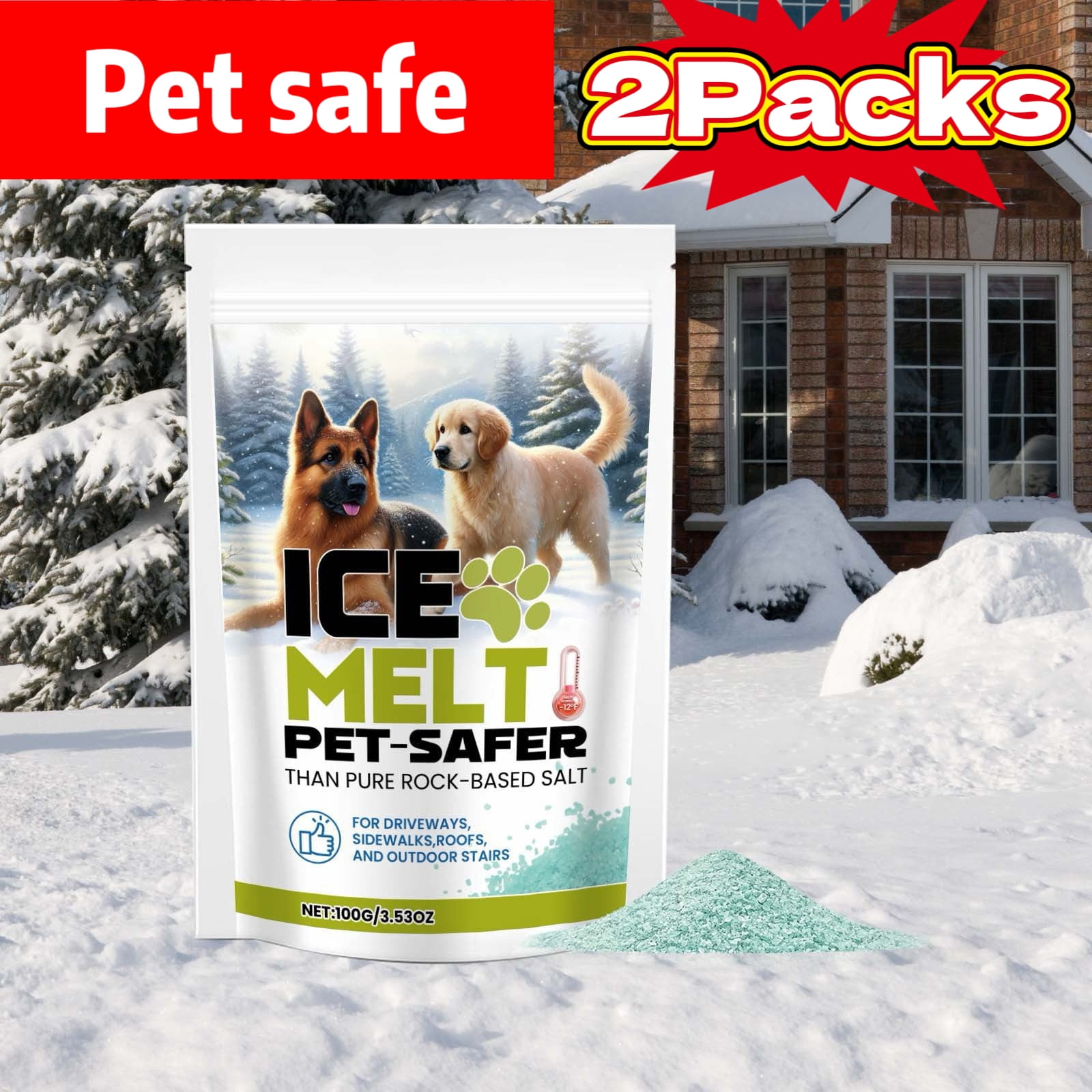 YOTQUSKI 2PCS Pet safe ice Melt, Winter Supplies, Ice Melt, Safetys of ...