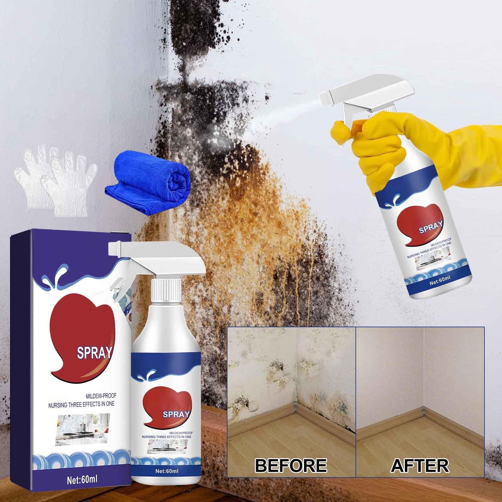 YOTQUSKI 60ml Wall Mildew Remover Spray, Mildew Remover with Towel and ...