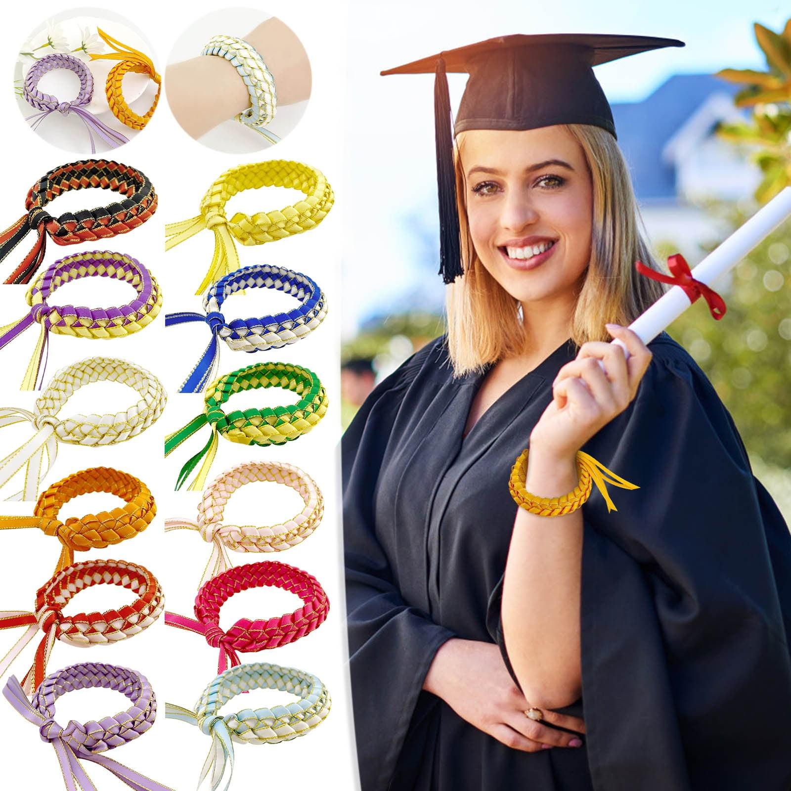 YOTQUSKI Graduation Leis Class of 2025 Ribbon Lei Bracelet, Ribbon ...