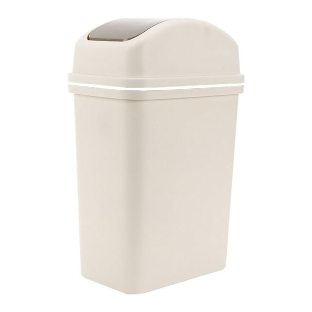 YOTQUSKI Medium Trash Can with Lid,Plastic Swing Top Garbage Can,Slim ...