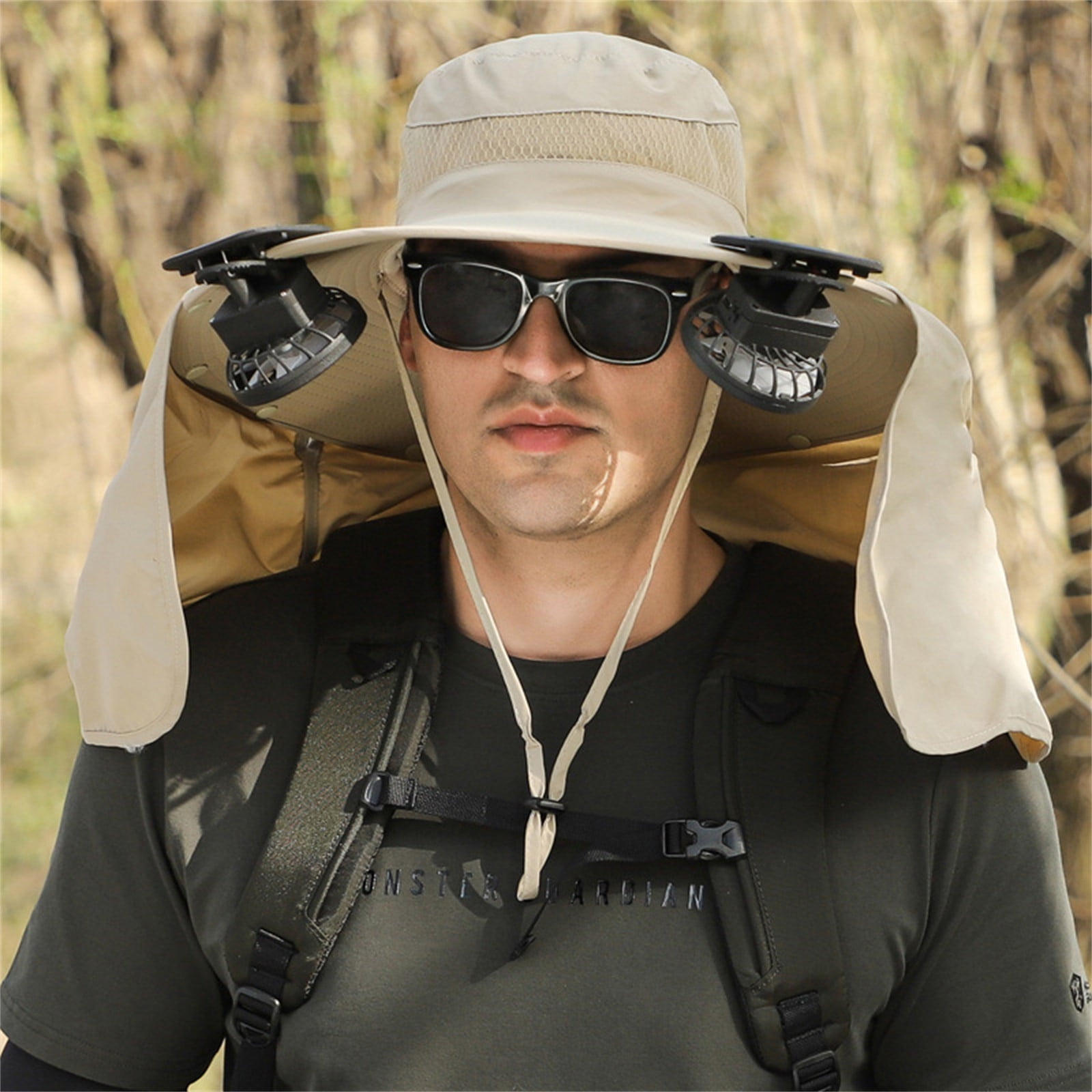 YOTQUSKI Mens Beach Hats With 2 Solar Fan, Solar Fan Hats for Men ...