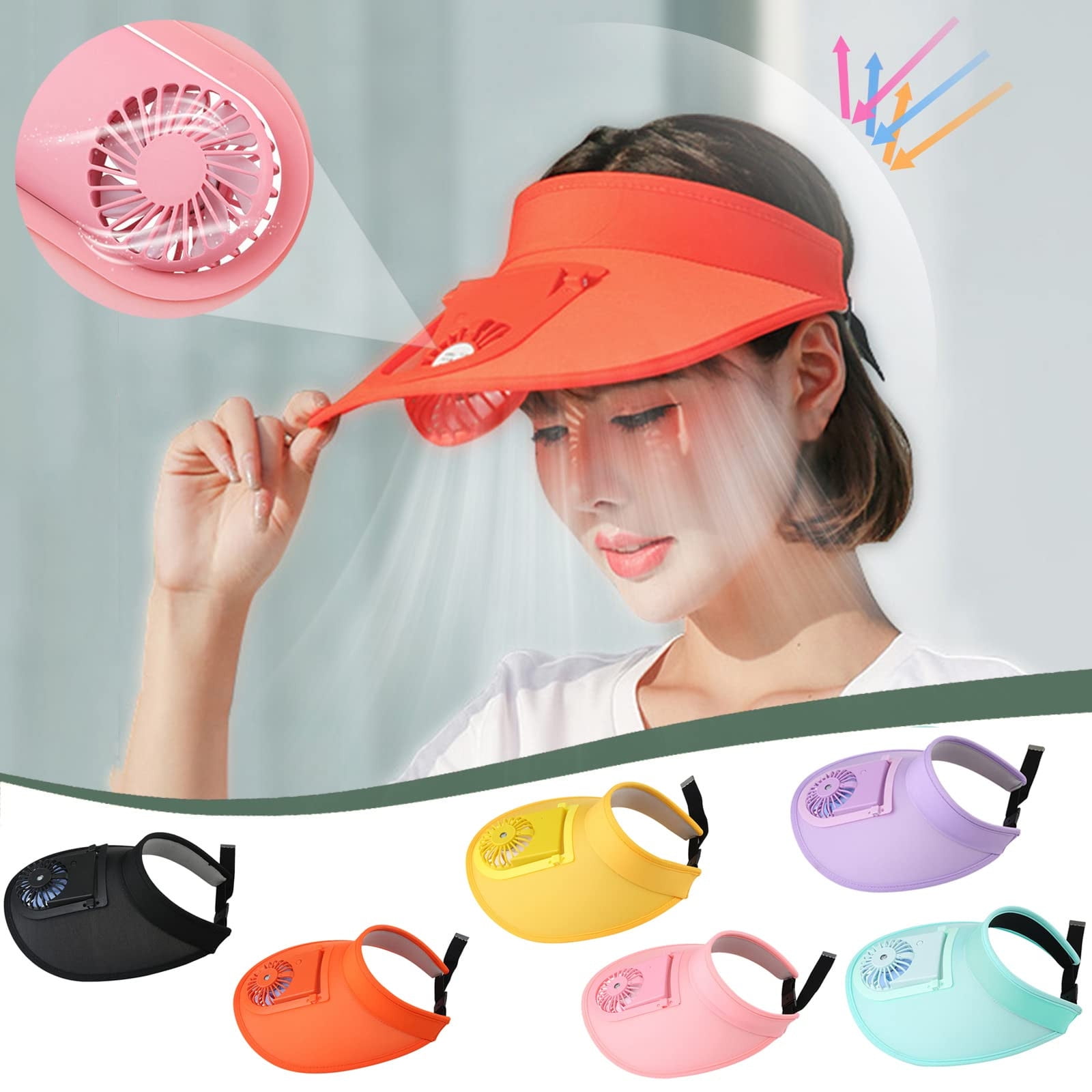 YOTQUSKI Outdoor Visor Hat with Fan, Fan Visor Hat for Woman, USB ...