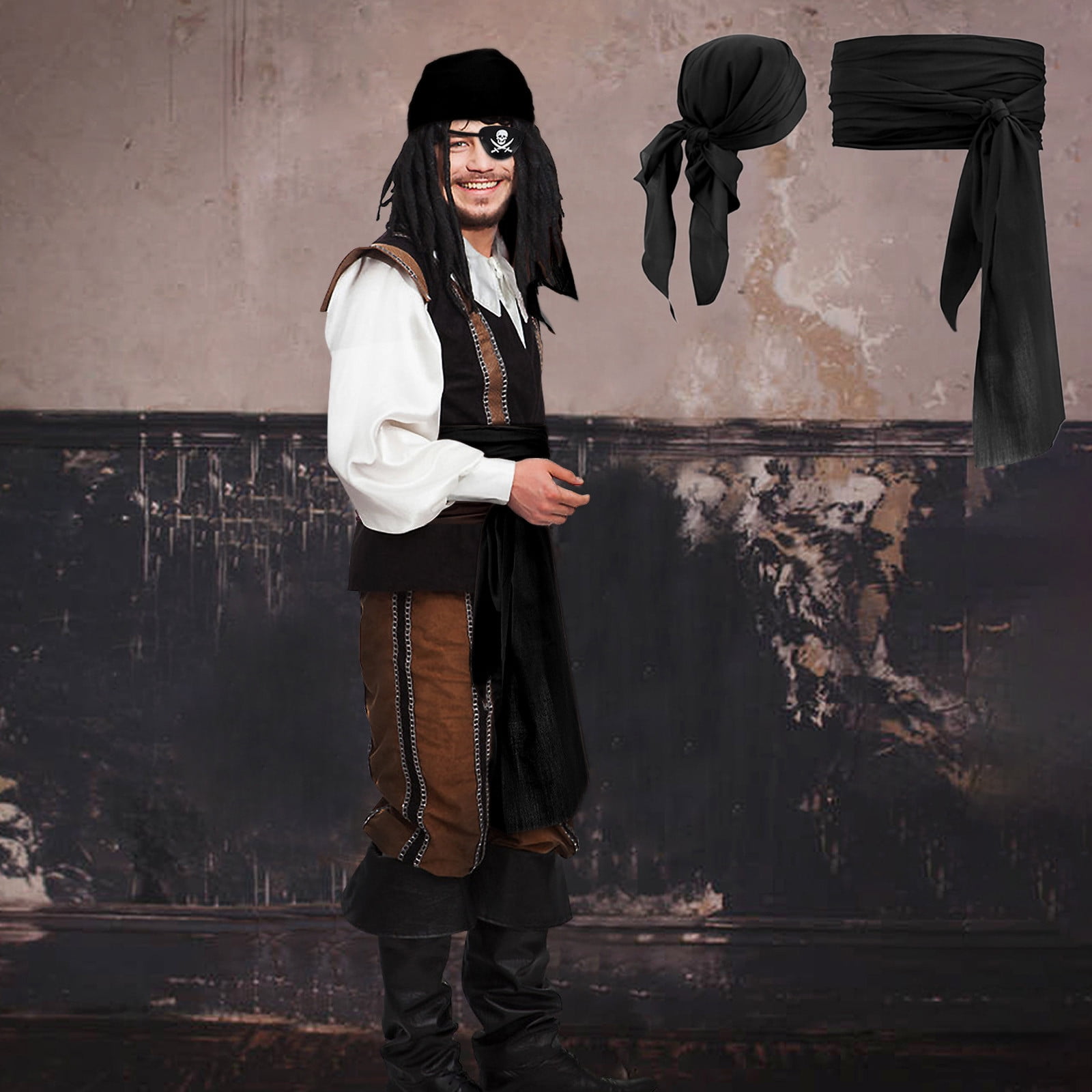 YOTQUSKI Pirate Bandana,Pirate Head Scarf,Halloween Women Men Pirate ...