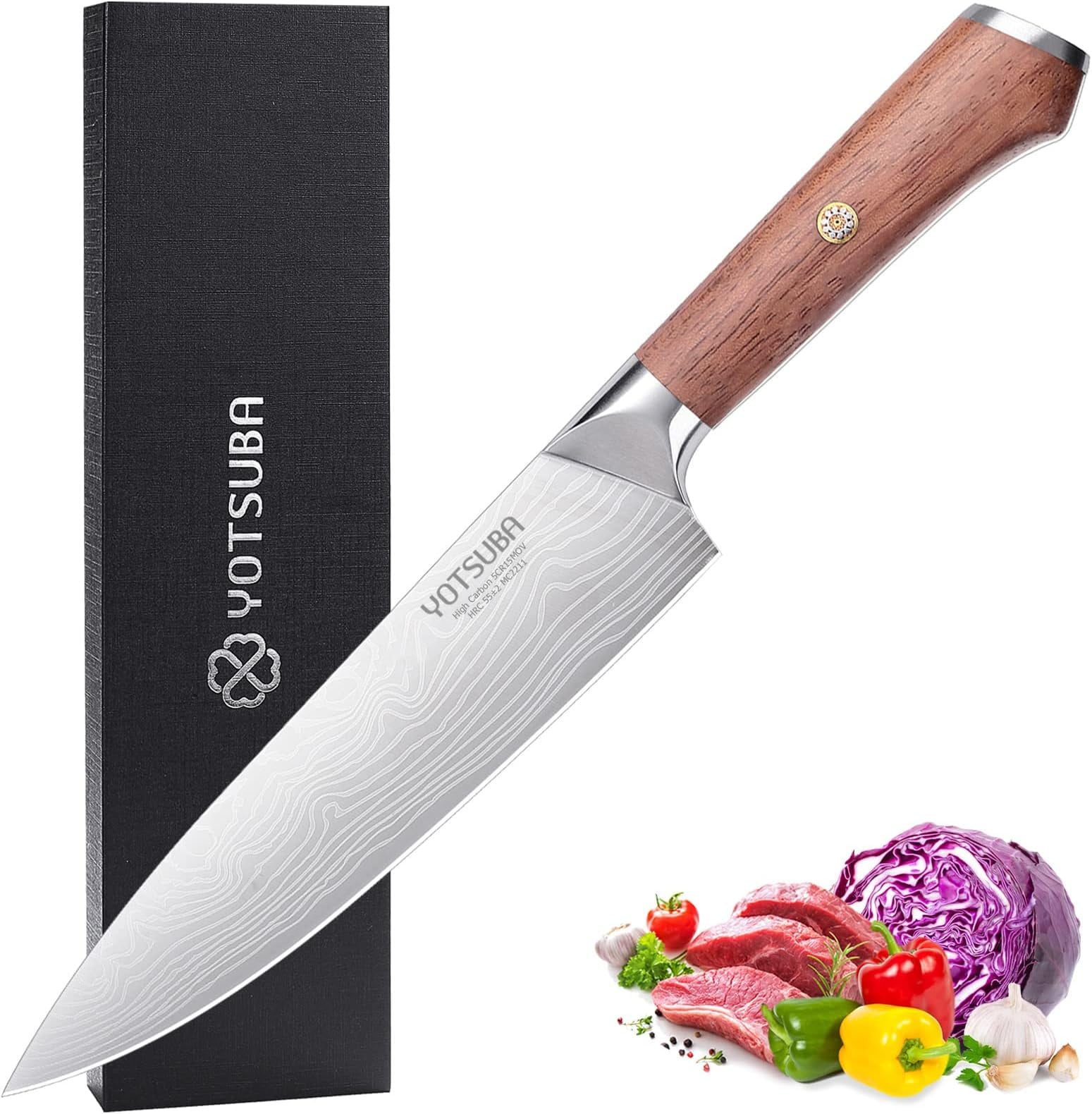 YOTSUBA 8-Inch Chef’s Knife - German High Carbon Stainless Steel, Ultra ...