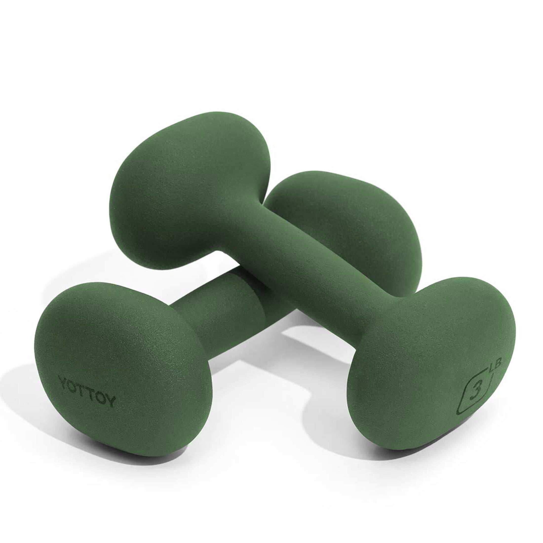 YOTTOY Dumbbell Set of 2,2-15 Pound Hand Weights for Women, Non-Slip ...