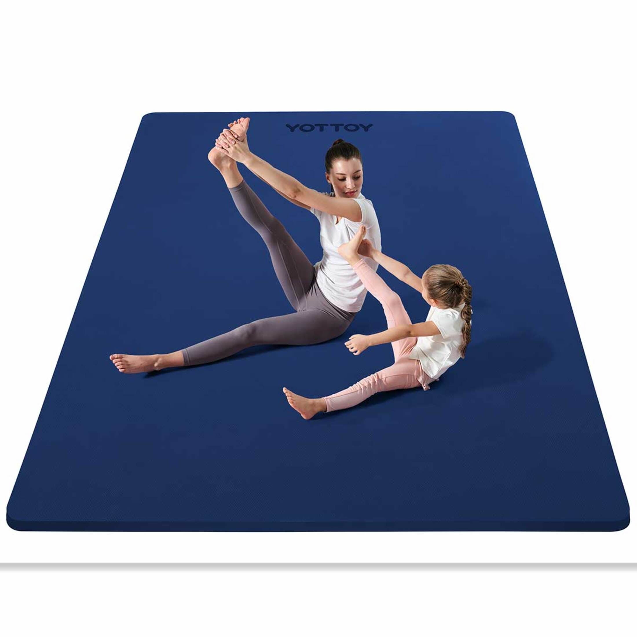 YOTTOY Large Yoga Mat (75 * 52 * 1/2inch),Extra Wide TPE Exercise Mat ...
